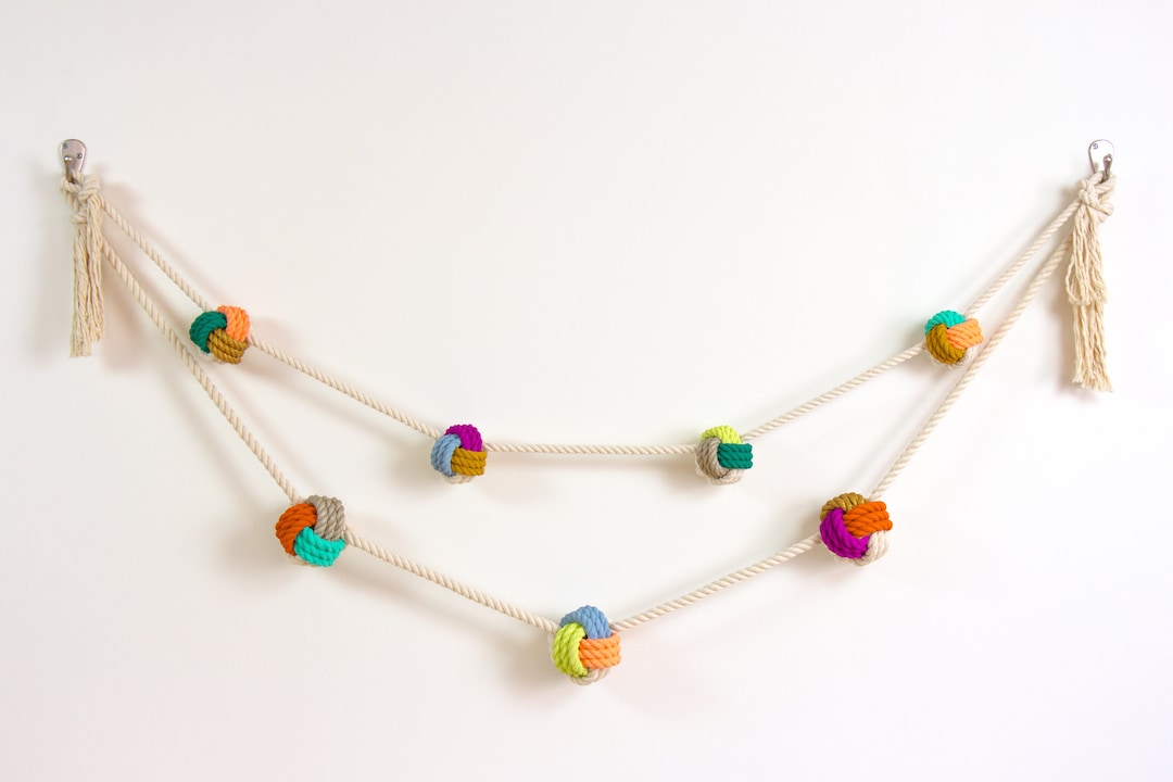 Hand-painted Monkey's Fist Knot Garland - Two Strands - Etsy