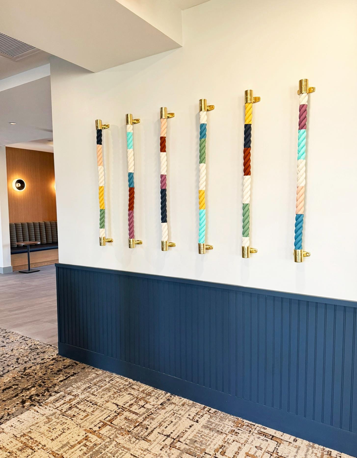 MADE TO ORDER - Vertical Painted Rope Sculptural Installation - Etsy