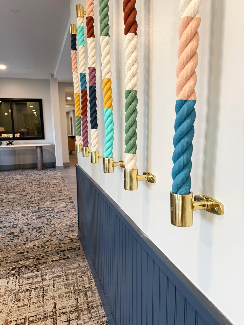 MADE TO ORDER - Vertical Painted Rope Sculptural Installation - Etsy