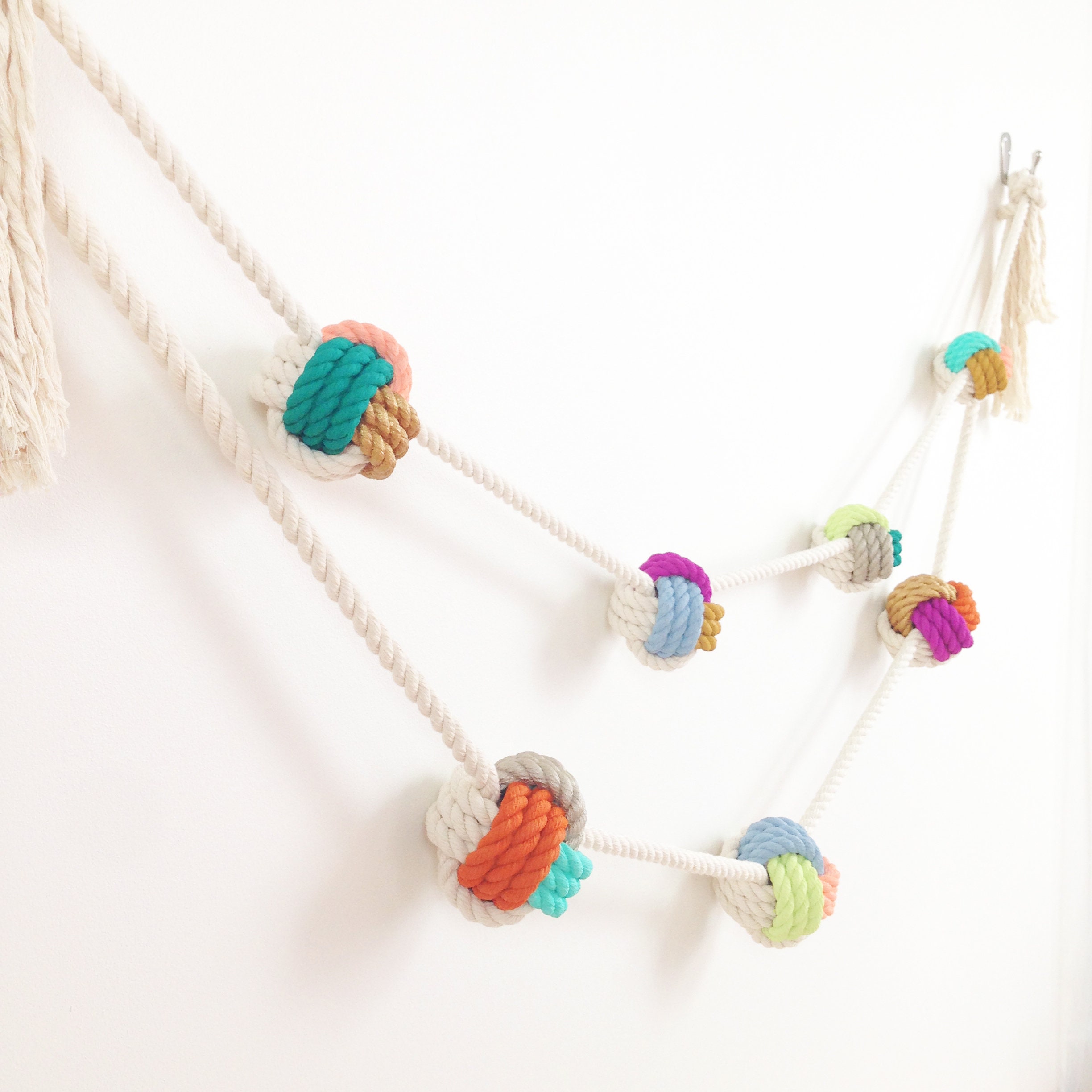 Hand-painted Monkey's Fist Knot Garland - Two Strands - Etsy