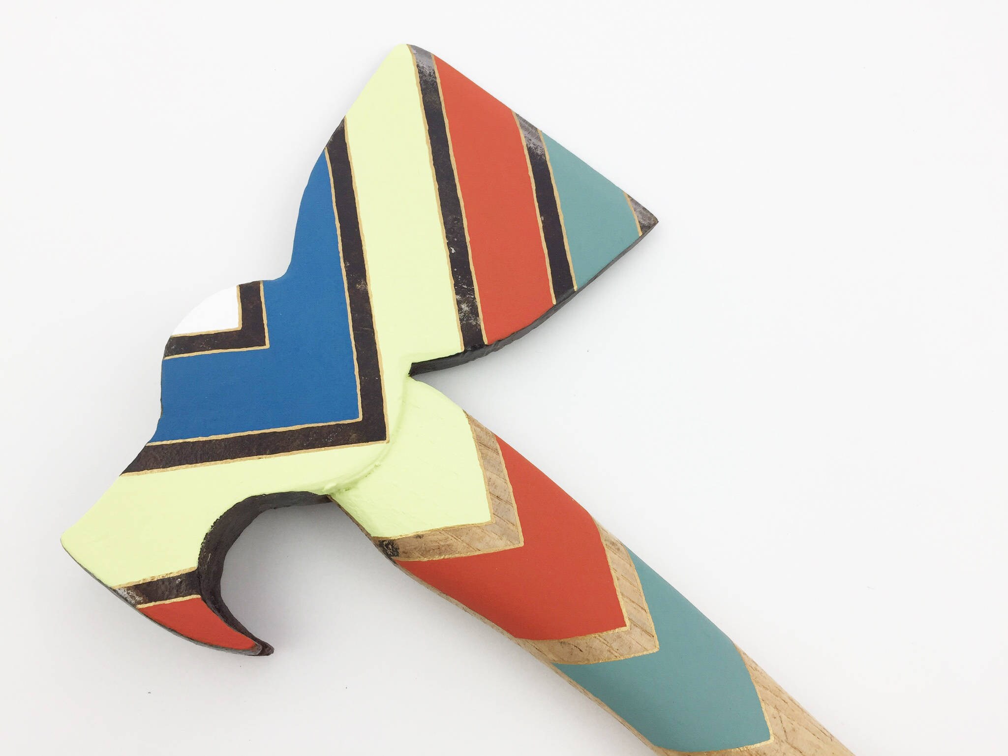 Vintage Hatchet - White, Blue, Yellow, Orange & Green Chevron - Home ...
