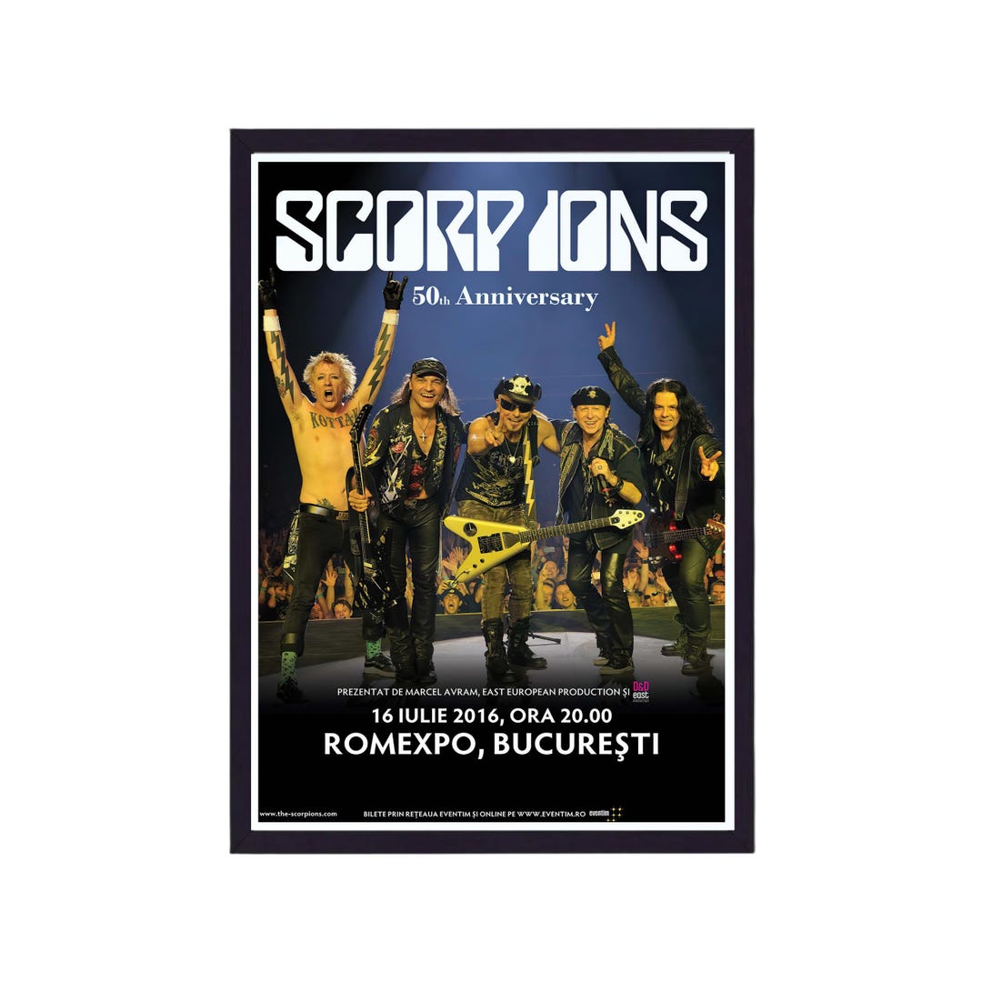 Scorpions 50th Anniversary Tour Poster, Bucharest Concert Wall Art ...