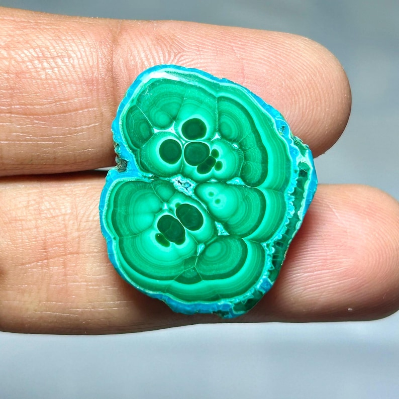 Natural Chrysocolla Malachite Slice | Blue Green Gemstone Cabochon ...