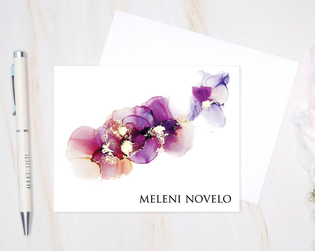 Personalized Stationery Note Cards, Feminine Note Cards With Envelopes ...