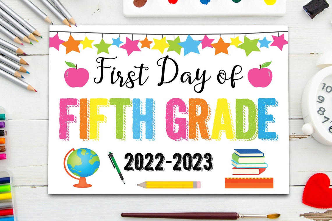Back to School Sign 5th Grade First Day of School Sign - Etsy