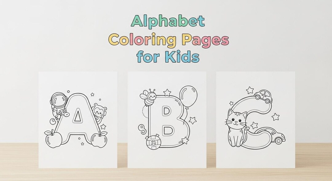 Coloring Book ABCD 52 Alphabet Coloring Pages | Printable A–Z Letters ...