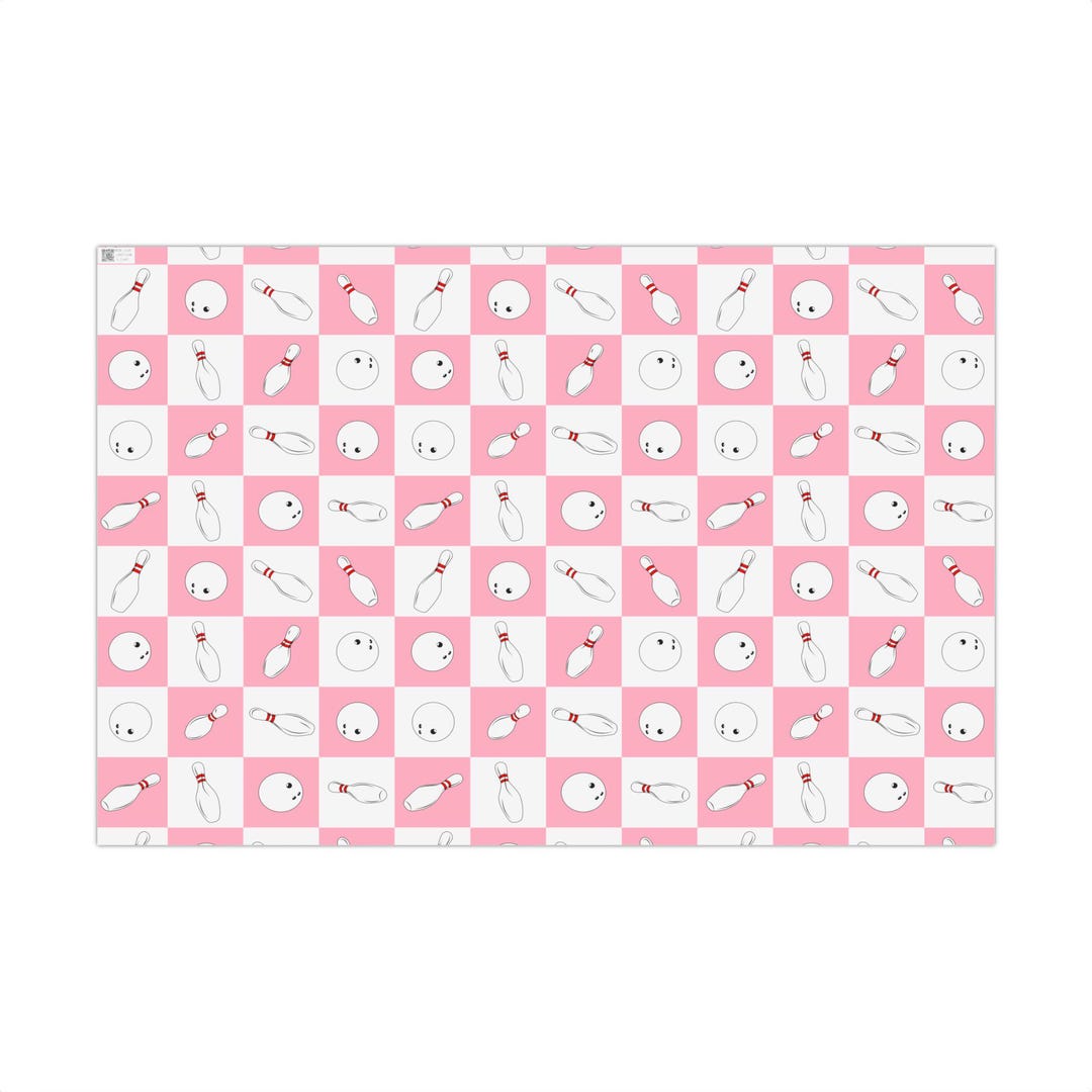 Pink Bowling Pins and Balls Gift Wrap Paper | Wrapping Paper - Etsy