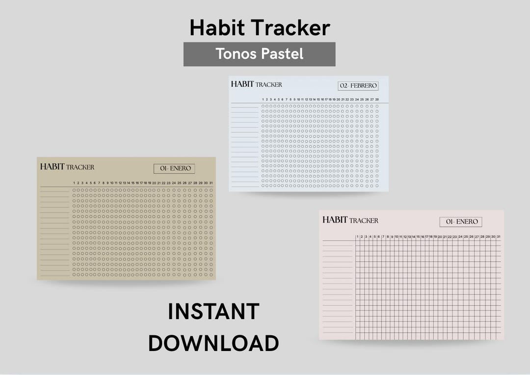 Habit Tracker - Spanish Monthly Habit Tracker Printable 2026 Elegant ...