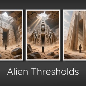 Sci-fi Shrine Print: Alien Idol Temple With Colossal Statues (digital ...