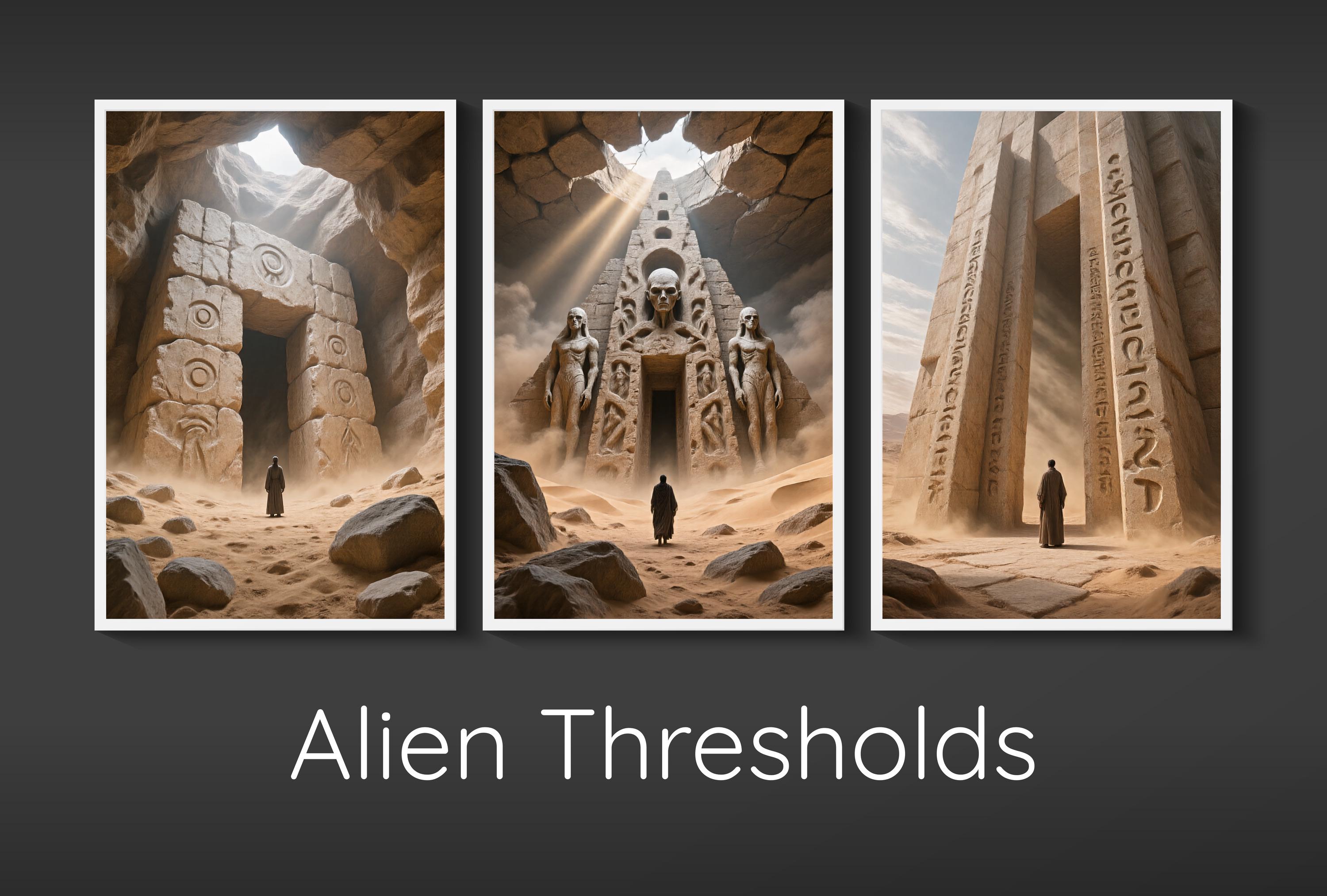 Sci-fi Shrine Print: Alien Idol Temple With Colossal Statues (digital ...