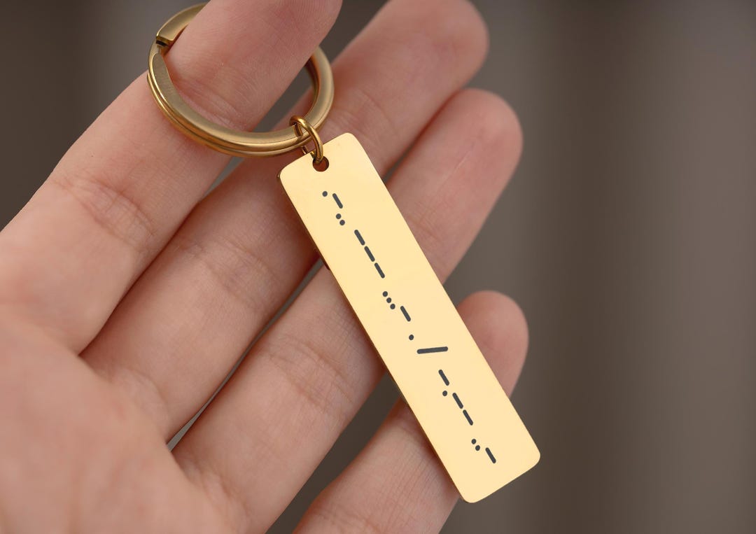 Morse Code Keychain for Boyfriend or Girlfriend, Husband or Wife Gift ...