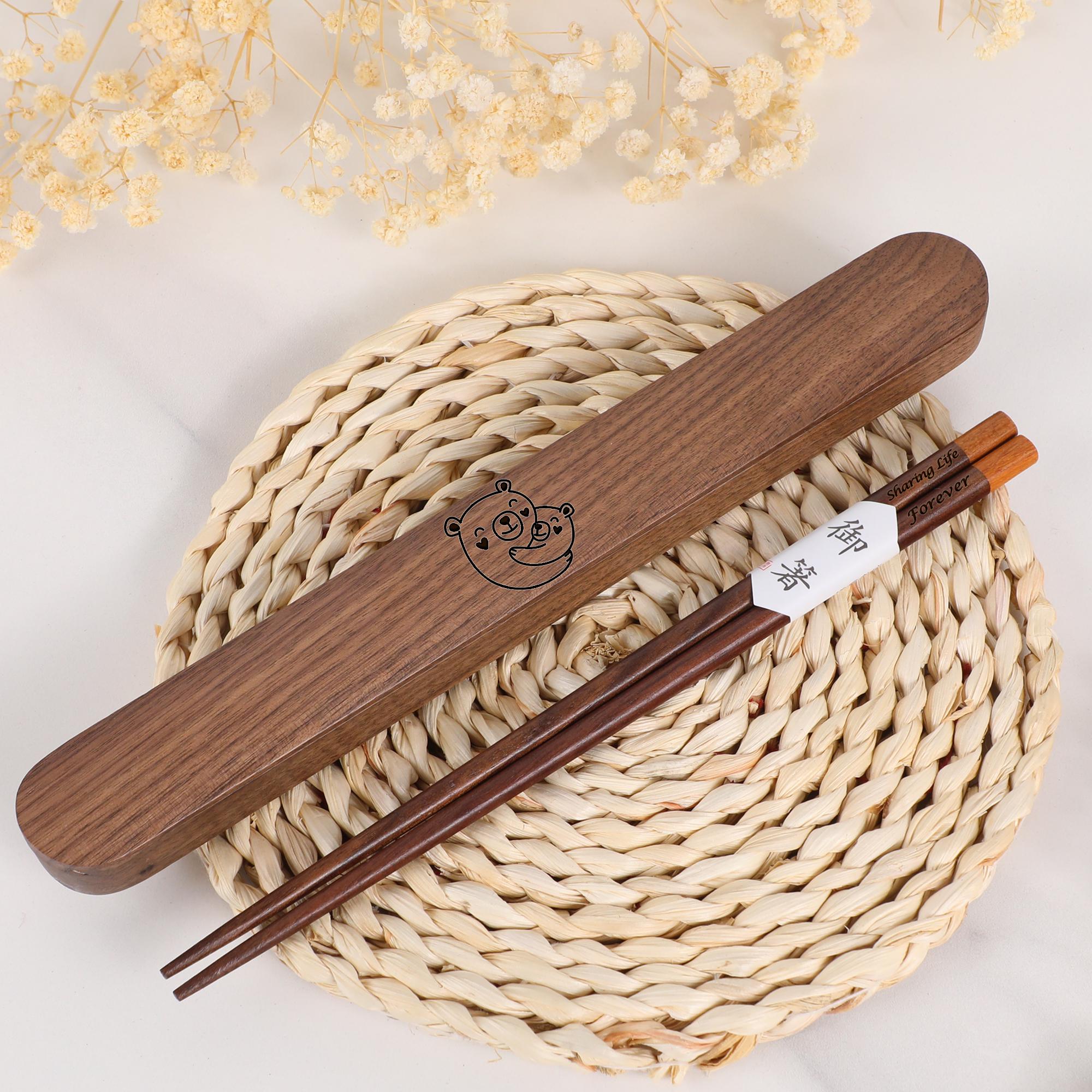 Personalized Engraved Chopsticks Set in Box,couple Chopsticks Box Case ...
