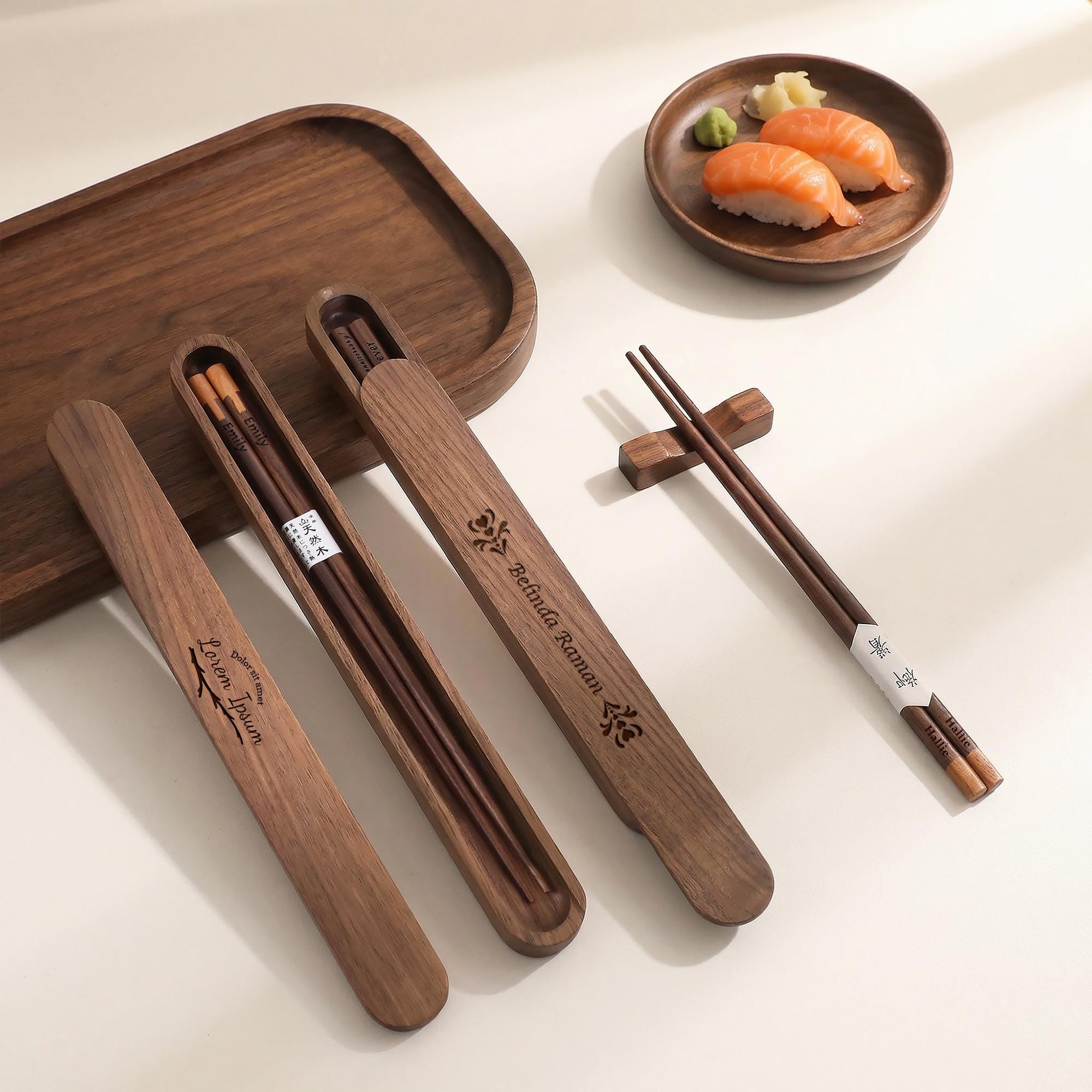 Personalized Engraved Chopsticks Set in Box,couple Chopsticks Box Case ...