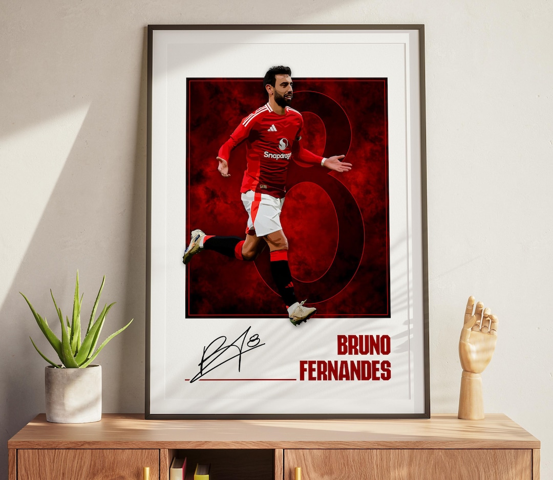 Bruno Fernandes Football Poster: Modern Manchester Fan Art - Etsy