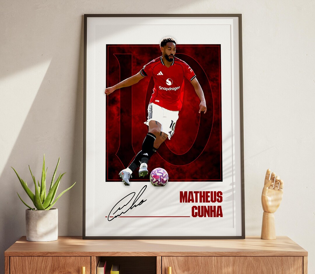 Matheus Cunha Poster: United Football Print, Football Fan Gift - Etsy