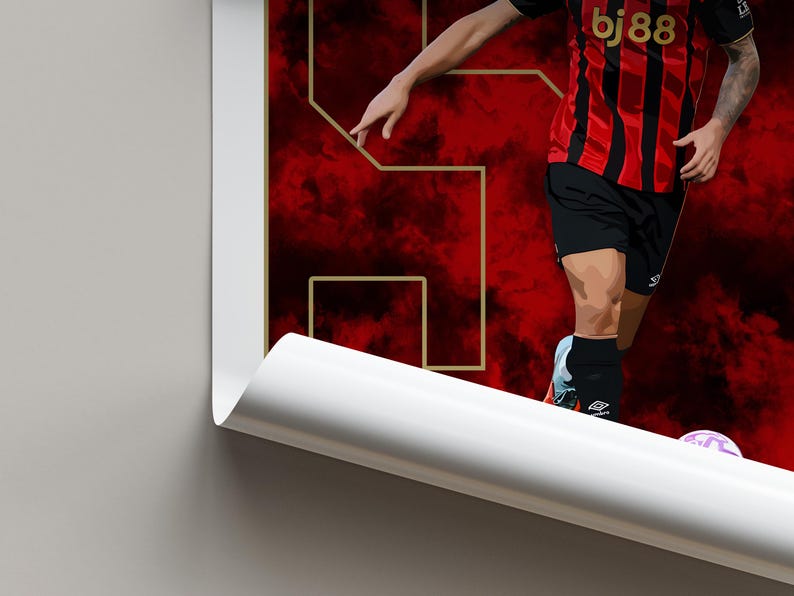 Marcos Senesi Football Poster | Bournemouth Football Wall Art - Etsy UK