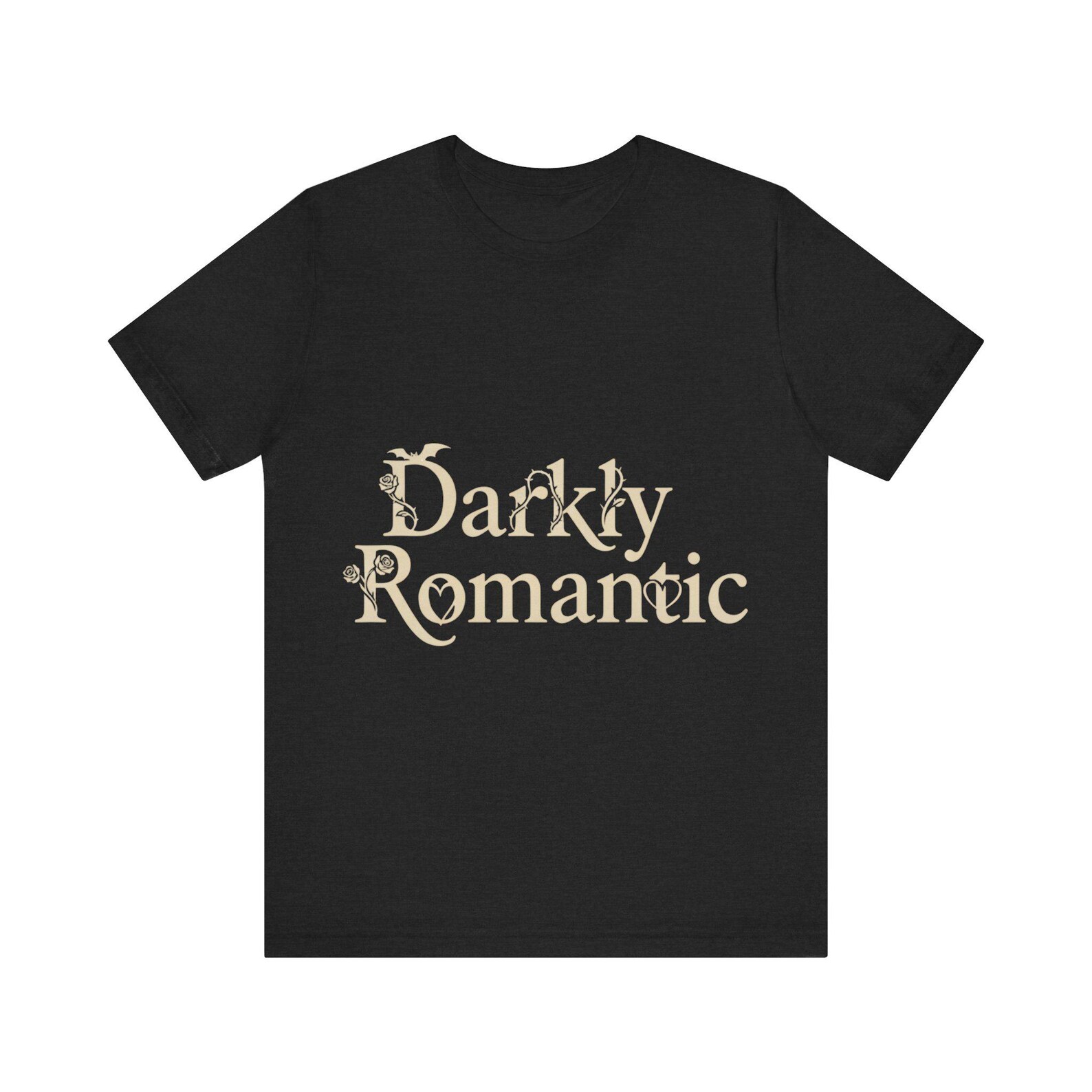 Darkly Romantic T-shirt | Gothic Script, Vintage Floral Accent - Etsy