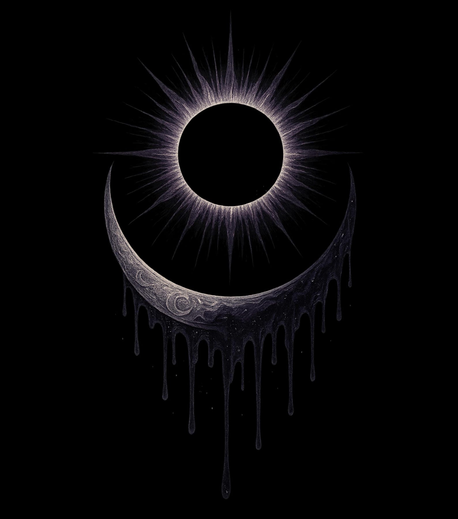 Gothic Crescent Moon Clipart Bundle | Witchy Moon Phase Pngs | Dark ...
