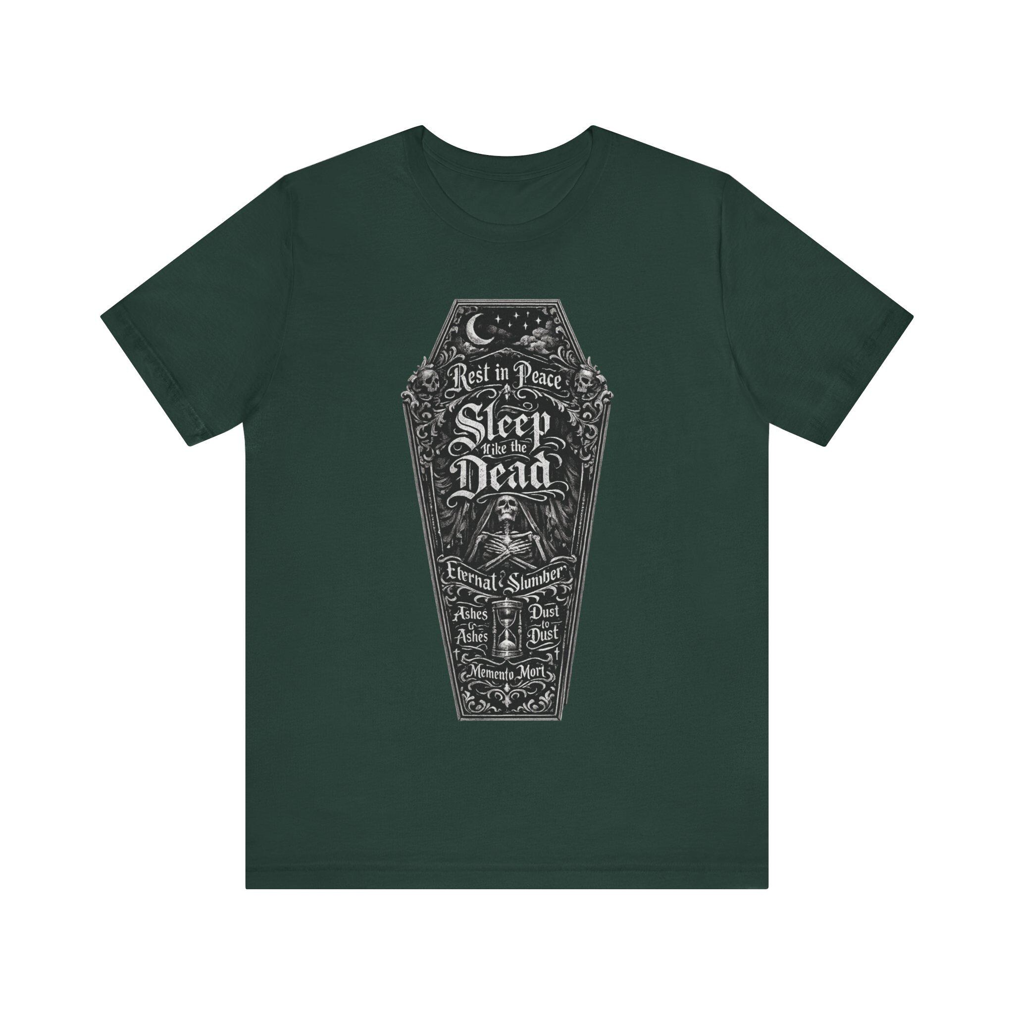 Sleep Dead Coffin Illustration T-shirt | Gothic Skull, Rest in Peace ...