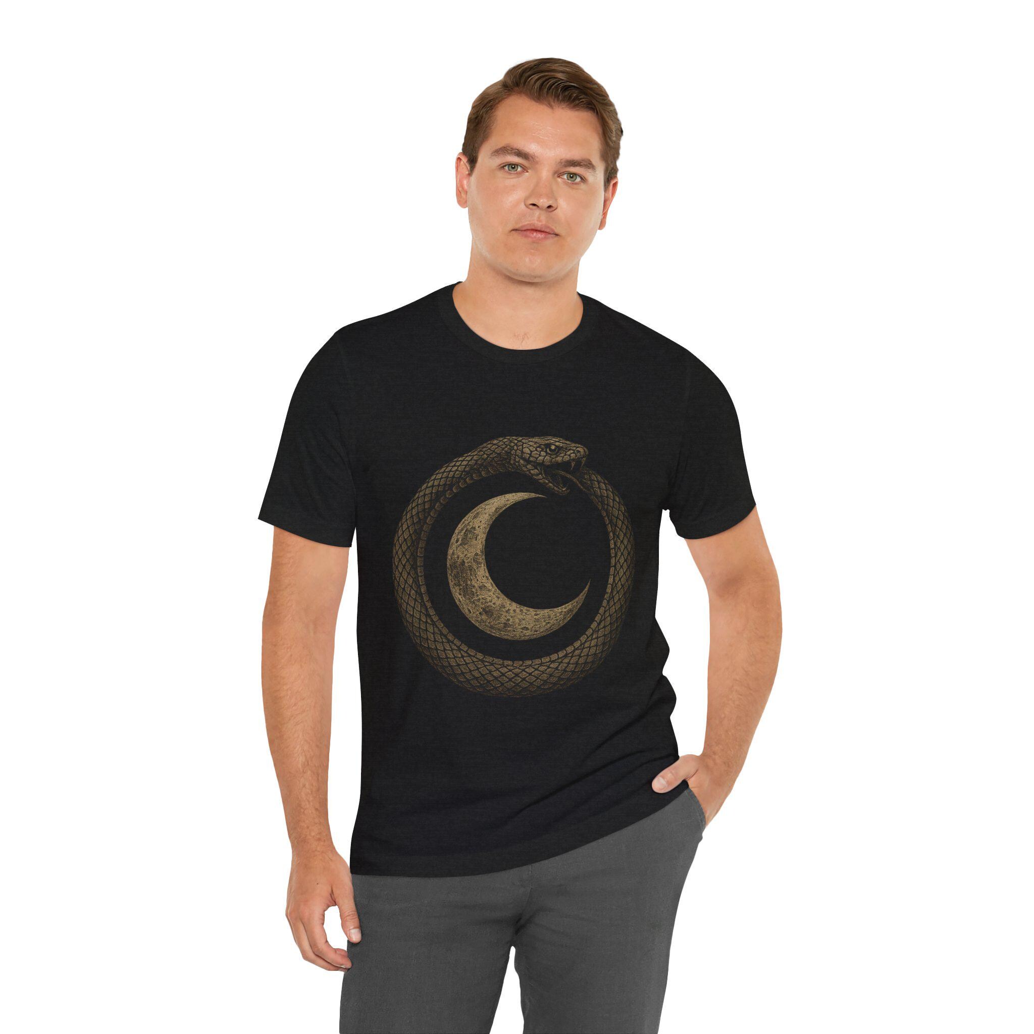 Ouroboros Snake Crescent Moon T-shirt | Occult Gothic Moon Tee - Etsy