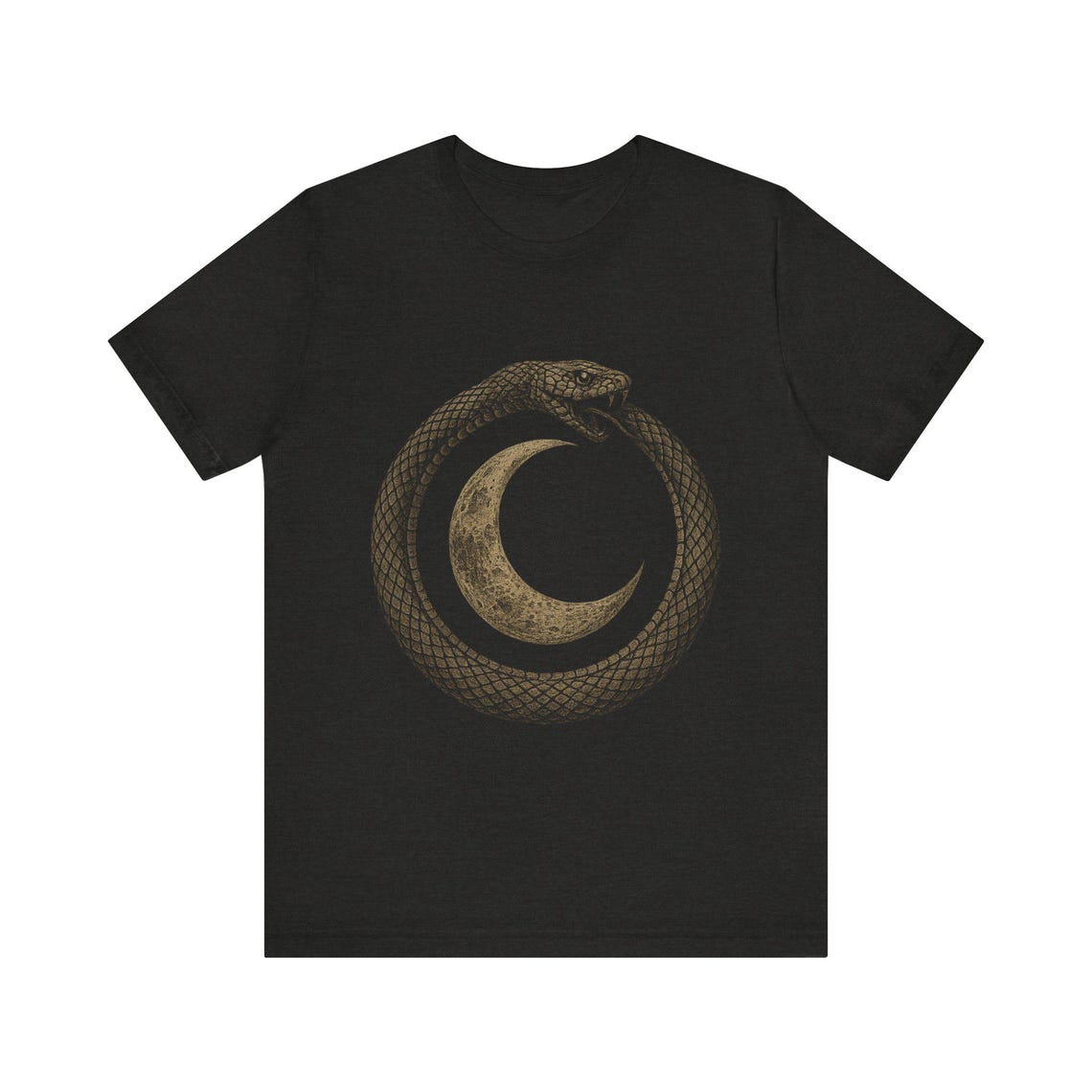 Ouroboros Snake Crescent Moon T-shirt | Occult Gothic Moon Tee - Etsy