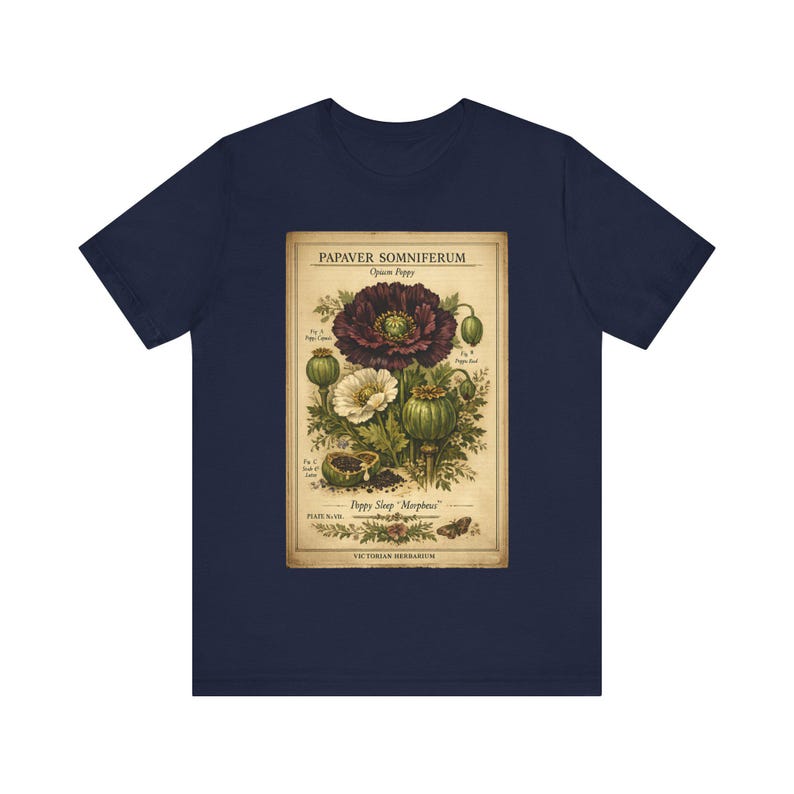 Vintage Poppy Botanical Print Tee | Floral Illustration Shirt - Etsy