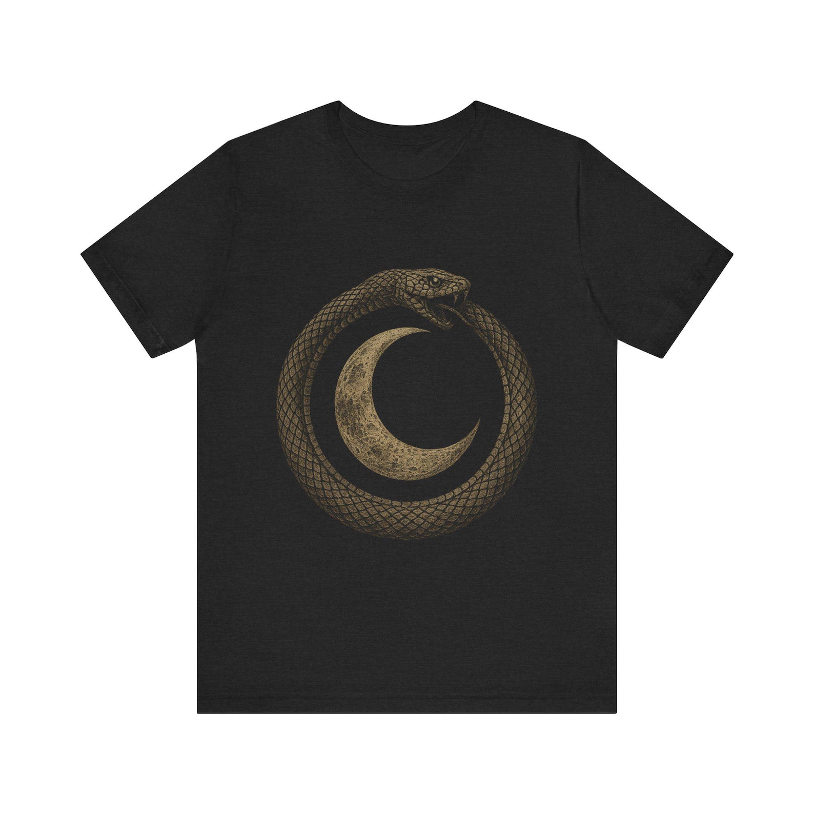 Ouroboros Snake Crescent Moon T-shirt | Occult Gothic Moon Tee - Etsy