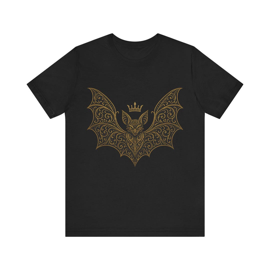 Ornate Crowned Bat T-shirt | Gothic Filigree Nightwing Tee - Etsy