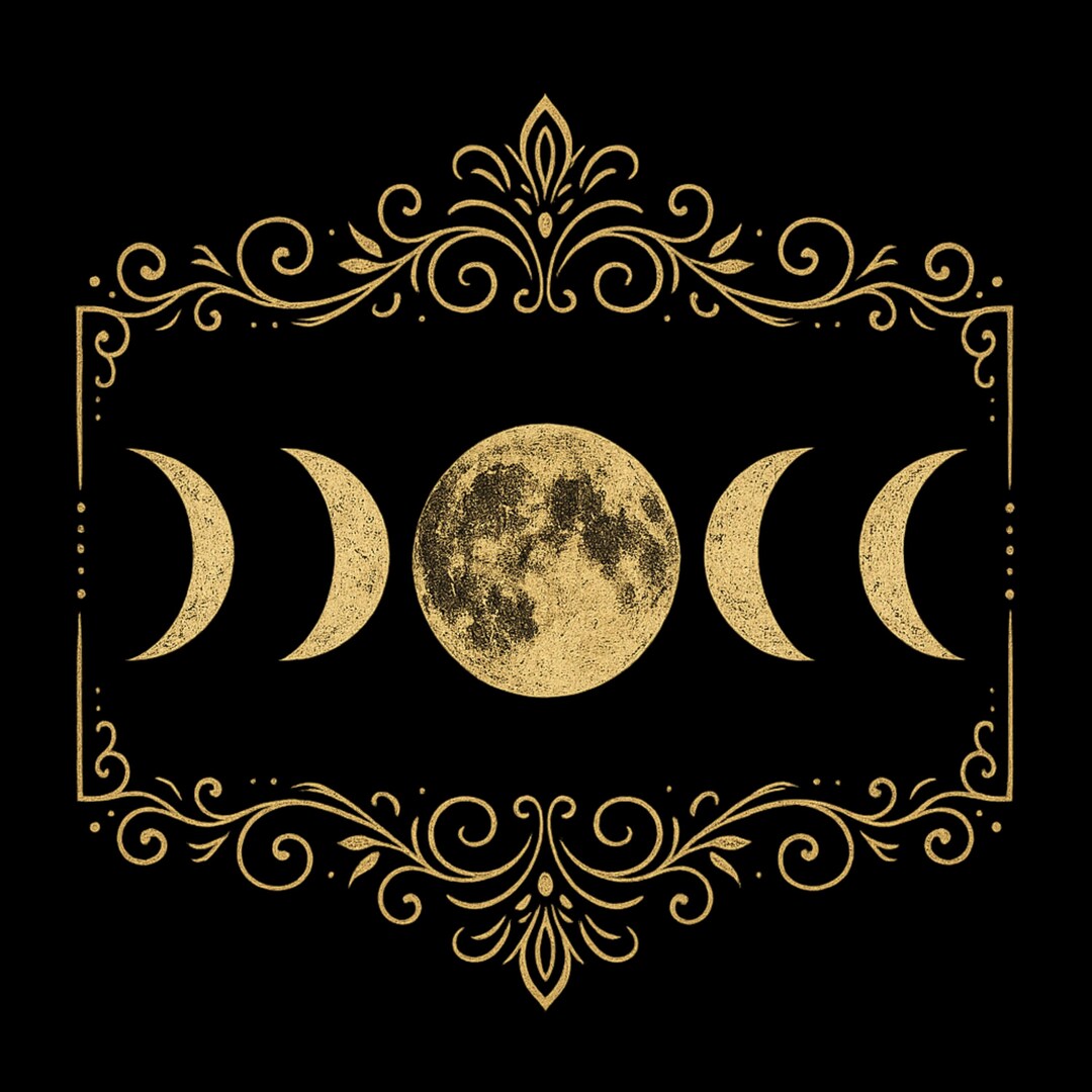Gothic Crescent Moon Clipart Bundle | Witchy Moon Phase Pngs | Dark ...