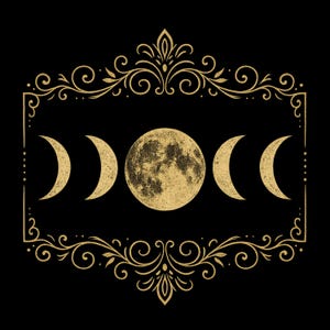 Gothic Crescent Moon Clipart Bundle | Witchy Moon Phase Pngs | Dark ...