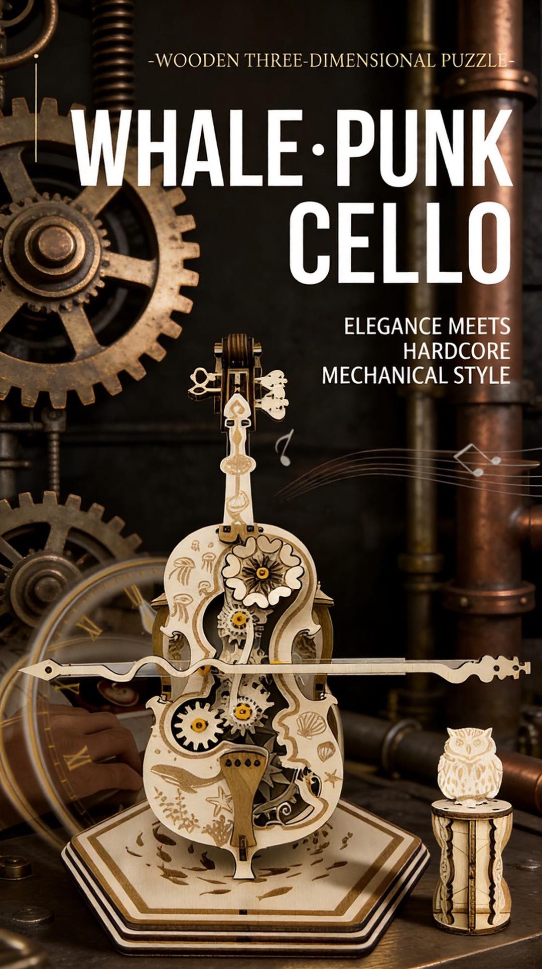 Magic Cello Music Box Kit | Steampunk 3D Wooden Puzzle - Etsy