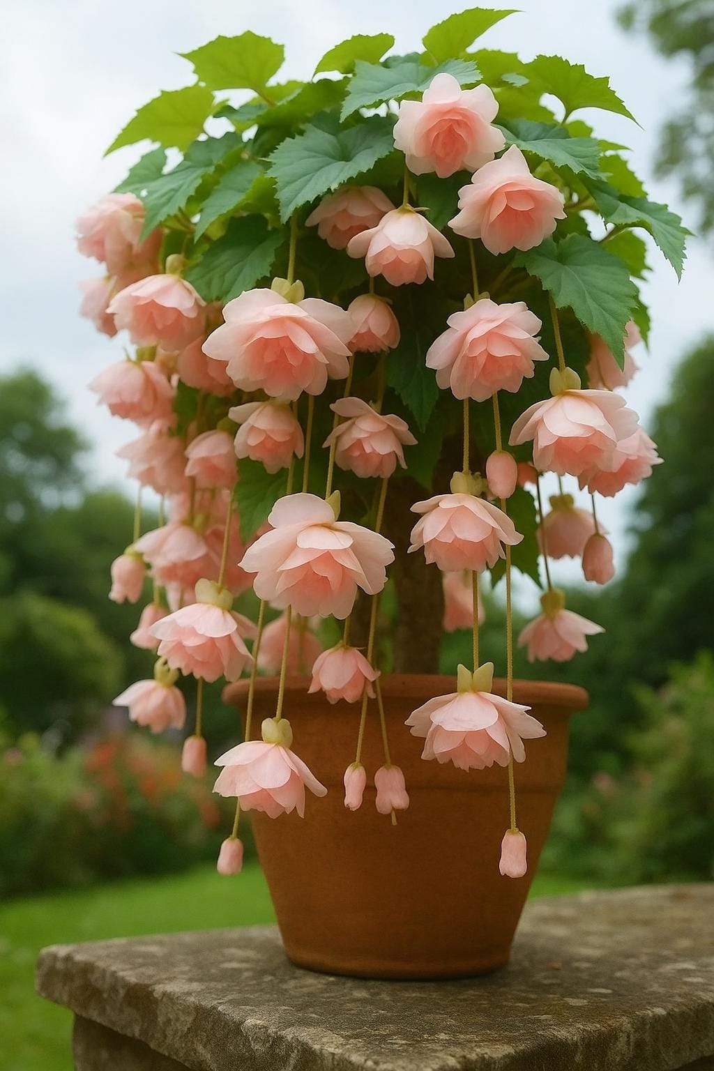 25+ Light Pink Weeping Begonia Seeds | Hanging Basket Flower - Etsy