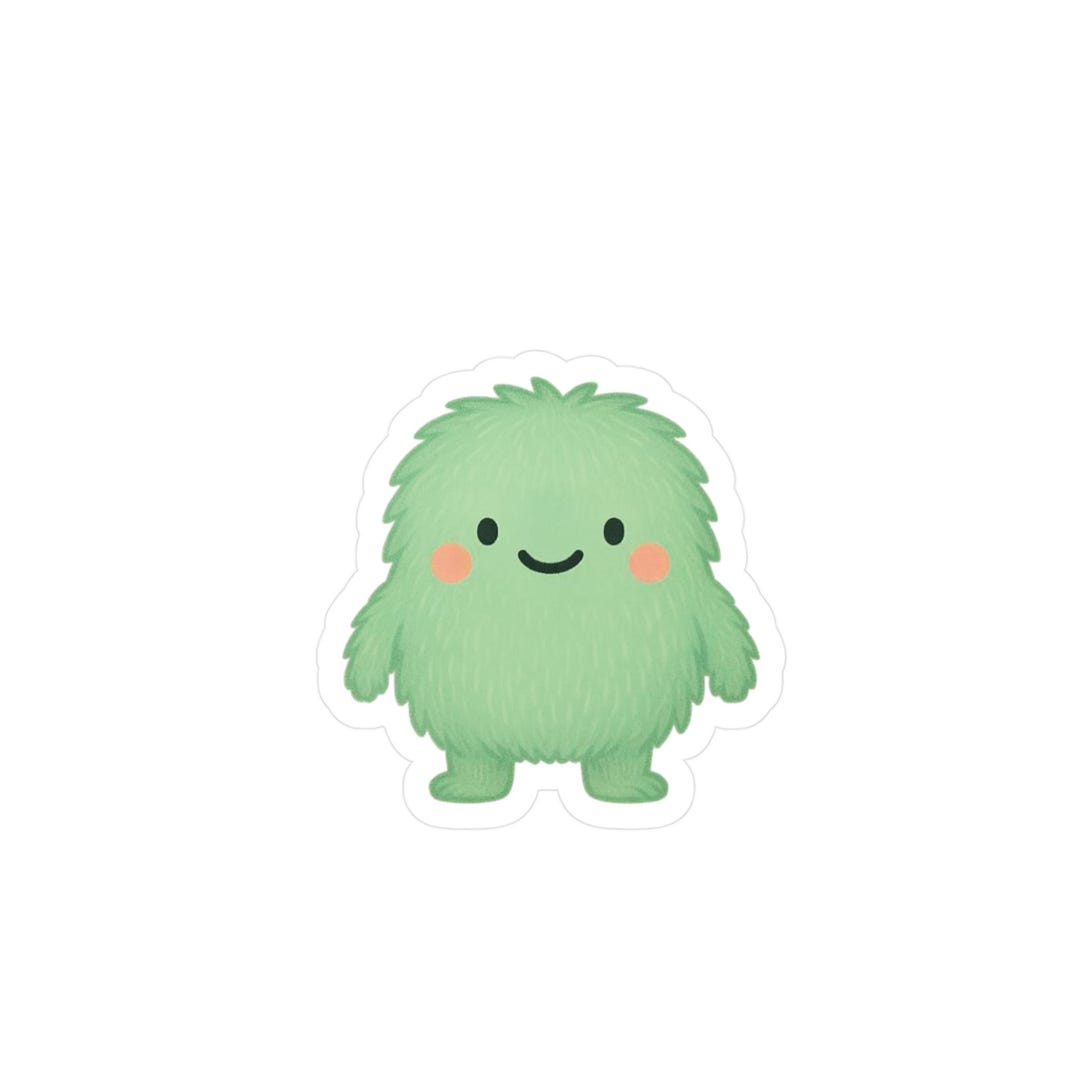 Cute Green Fuzzy Monster Vinyl Decals, Whimsical Stickers for Kids Room ...