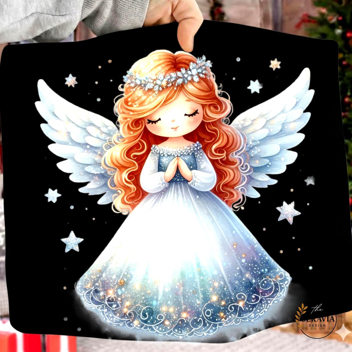 Christmas Angel PNG Sublimation Design, Watercolor Angel Digital File ...