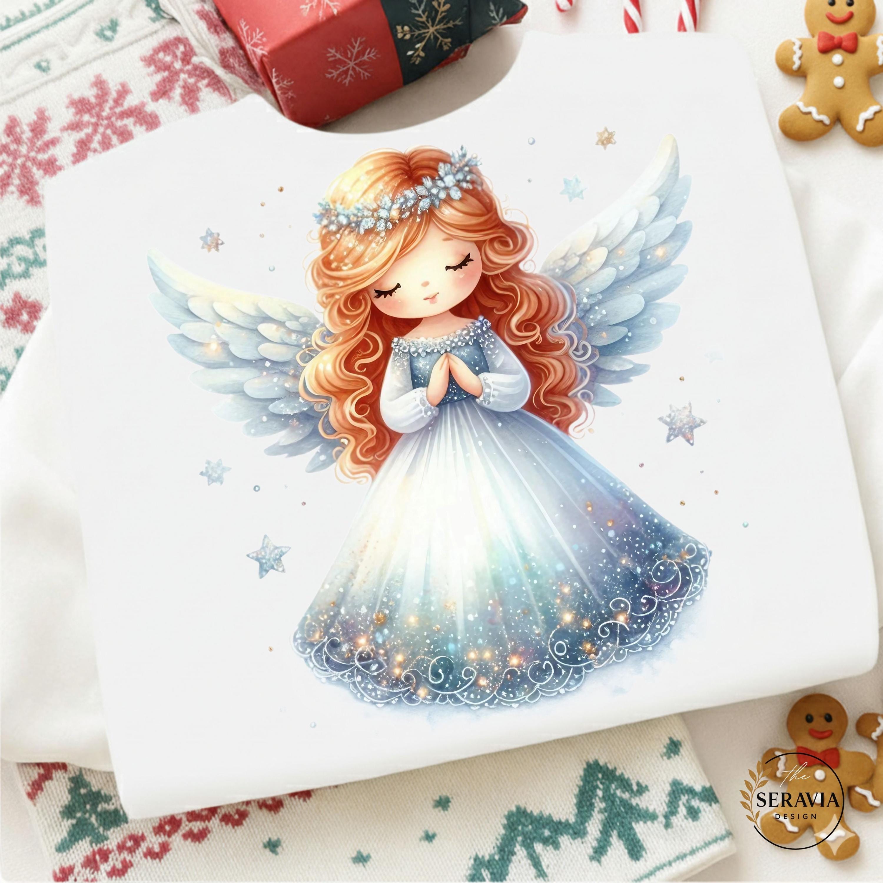 Christmas Angel PNG Sublimation Design, Watercolor Angel Digital File ...