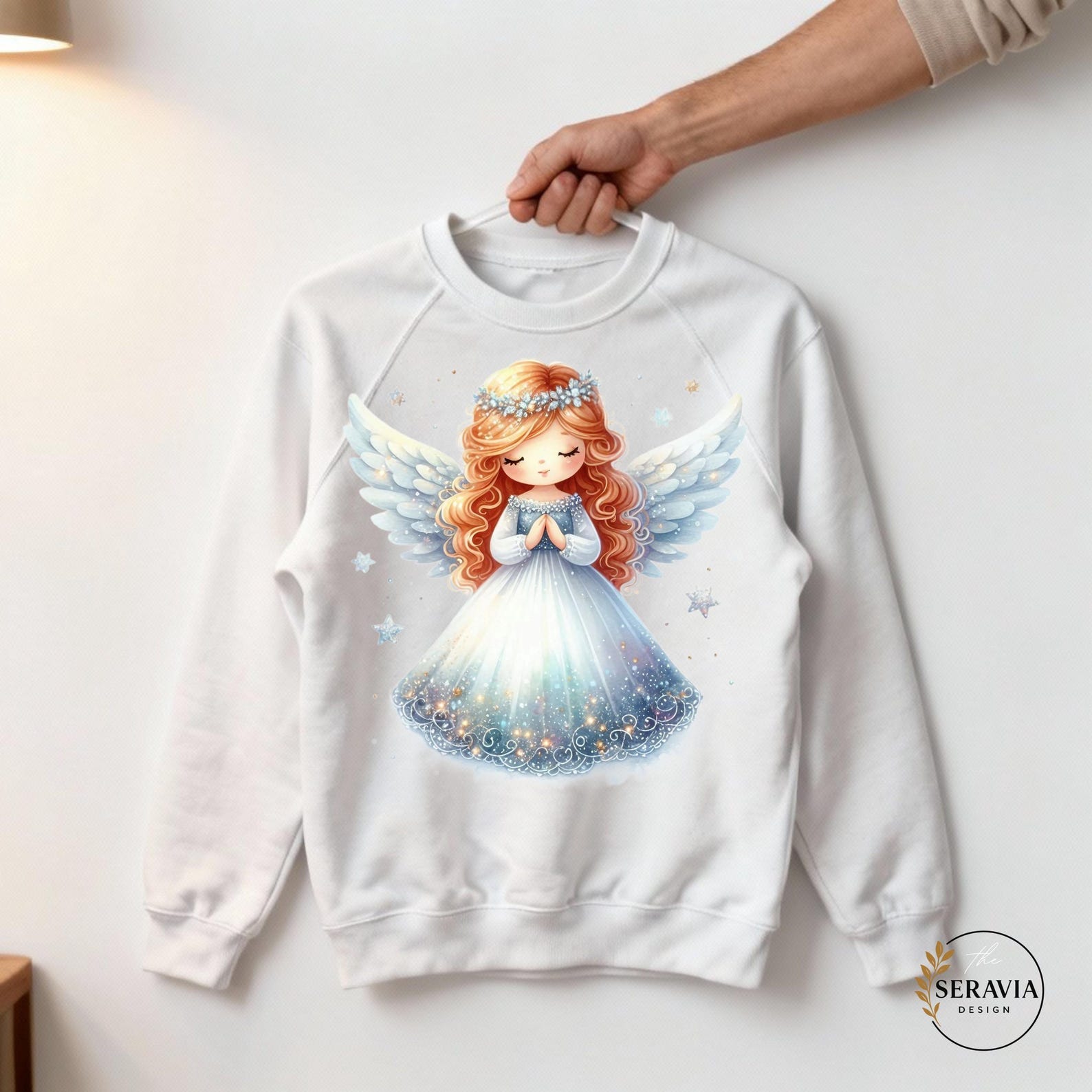 Christmas Angel PNG Sublimation Design, Watercolor Angel Digital File ...
