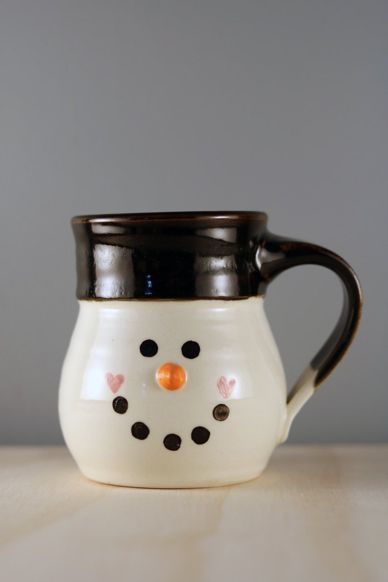 Snowman Mug // Handmade Pottery | Etsy