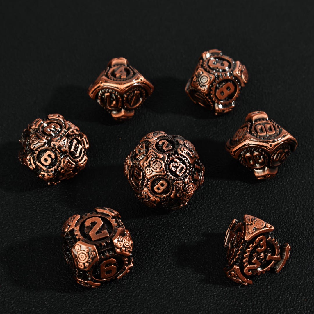 Metal Dice Set D&D Dice Set, Polyhedral RPG Dice, 7pcs Metal Role ...