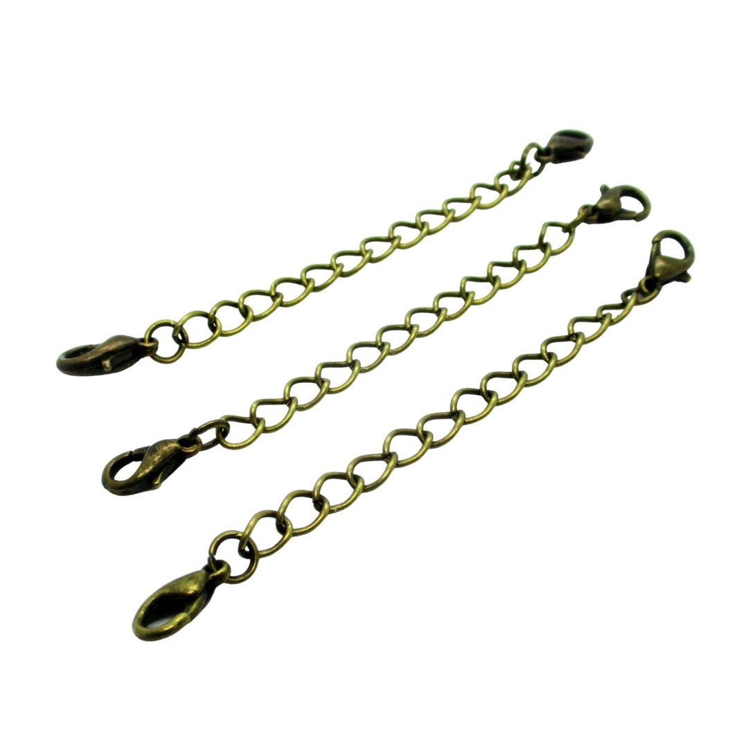 6 Extender Chains Antique Bronze, 7.6cm Chain Extenders, Jewelry Making ...