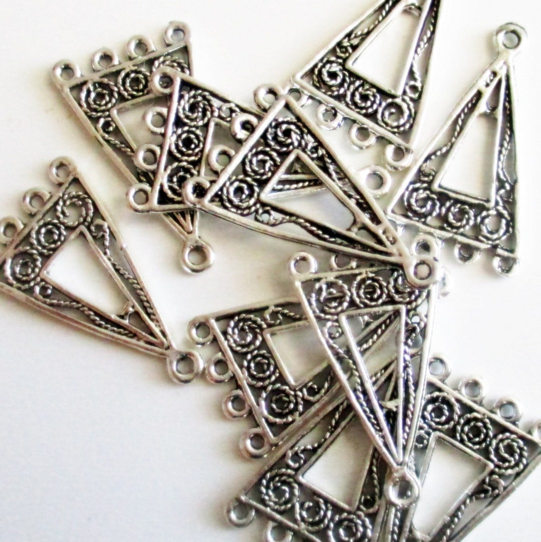 Triangle Chandelier Connectors Antique Silver, Pack of 10, 25x15 ...