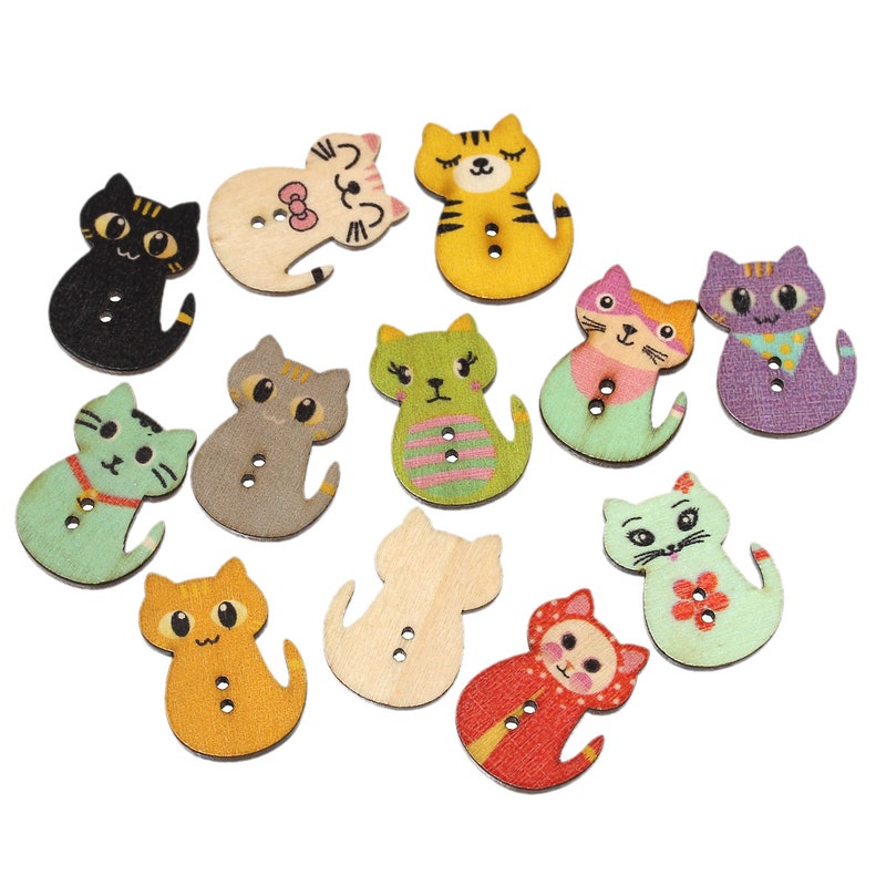 Cat Buttons - Etsy