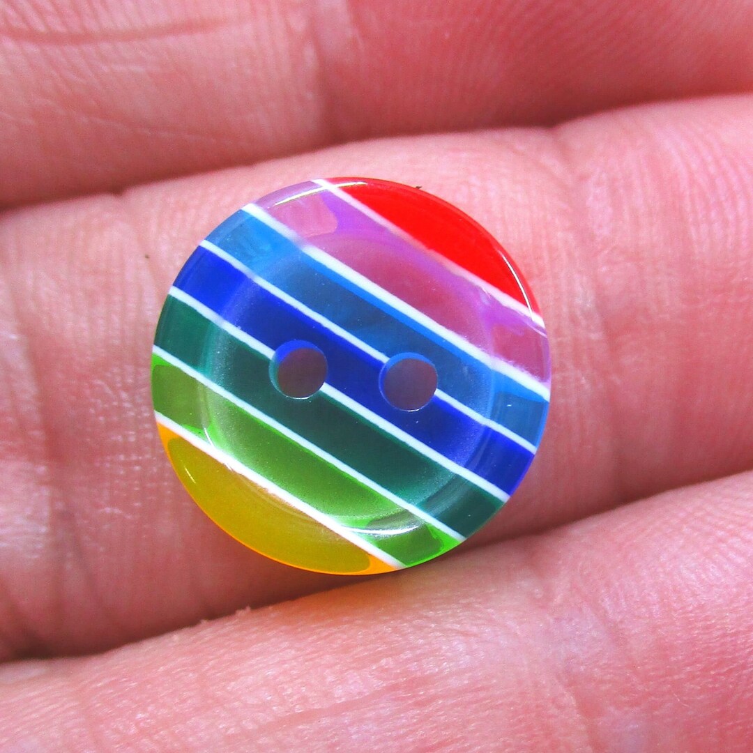 Stripe Acrylic Buttons, Pack of 10 or 20, 12mm Two Hole Buttons, Craft ...