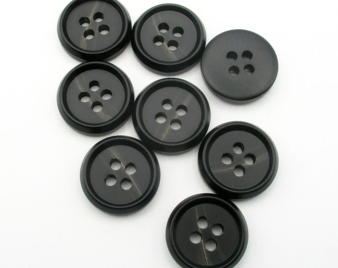 25 Black Round Resin Sewing Buttons Scrapbooking - 18mm Box2b - Etsy Canada