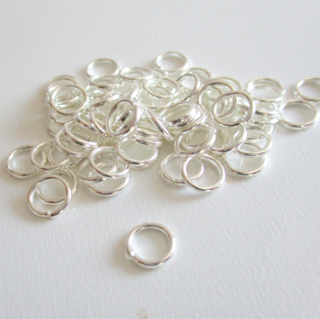 200 Silver Plated Open Jump Rings, 6mm, Thickness .9mm, Jewelry Making ...