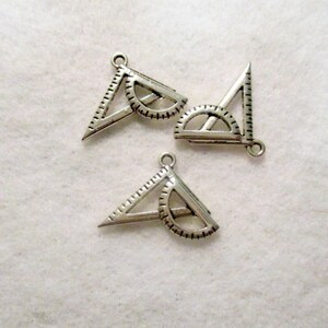 10 Ruler Antique Silver Charms, 24x18mm Ruler Charms, Jewelry Making ...