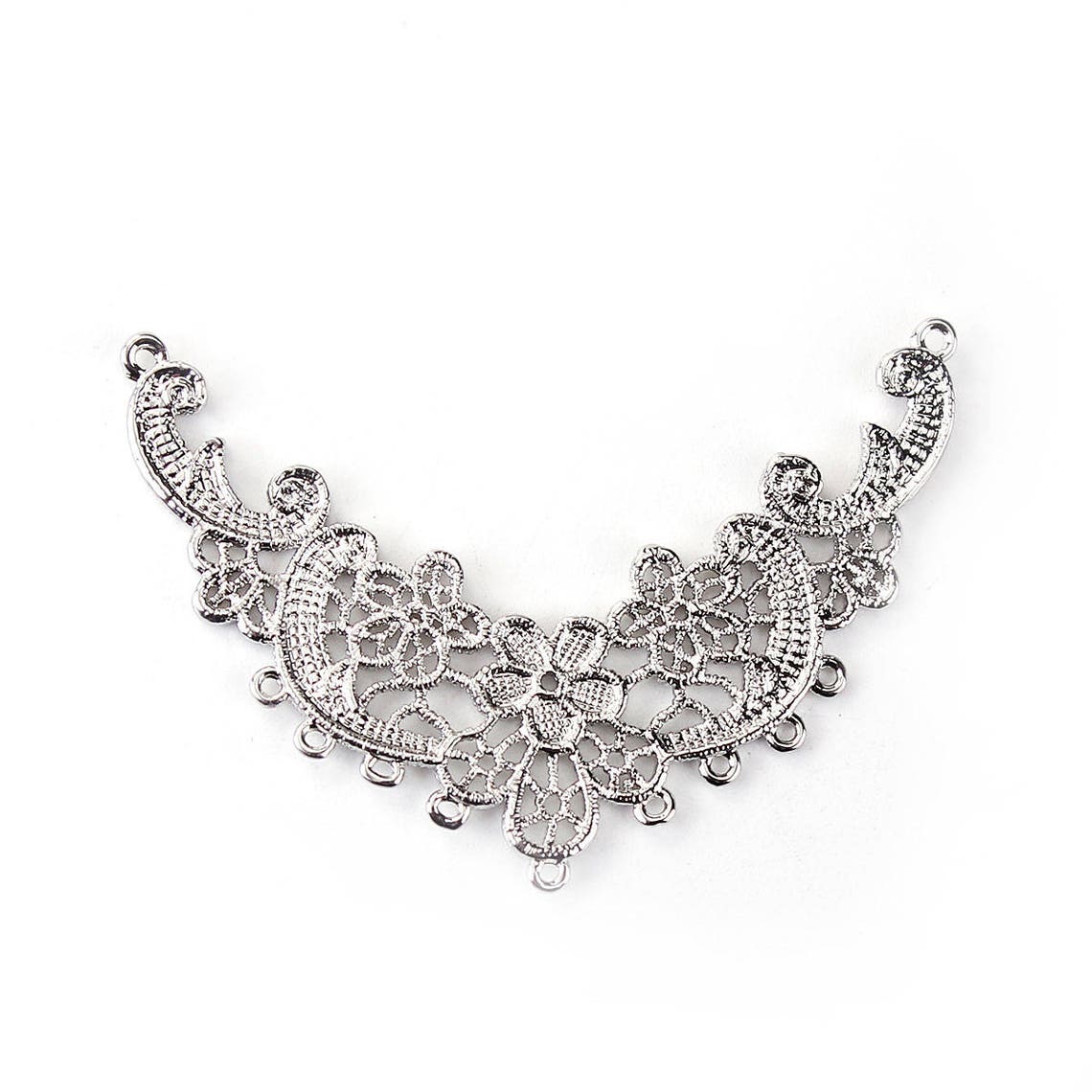 Silver Tone Lace Chandelier Connector 45x32mm Jewelry Making - Etsy