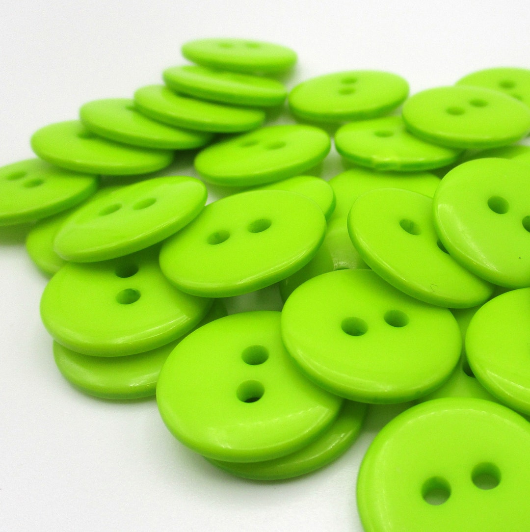 Green 15mm Resin Buttons, 15mm Buttons, Pack of 100, Two Hole Buttons ...