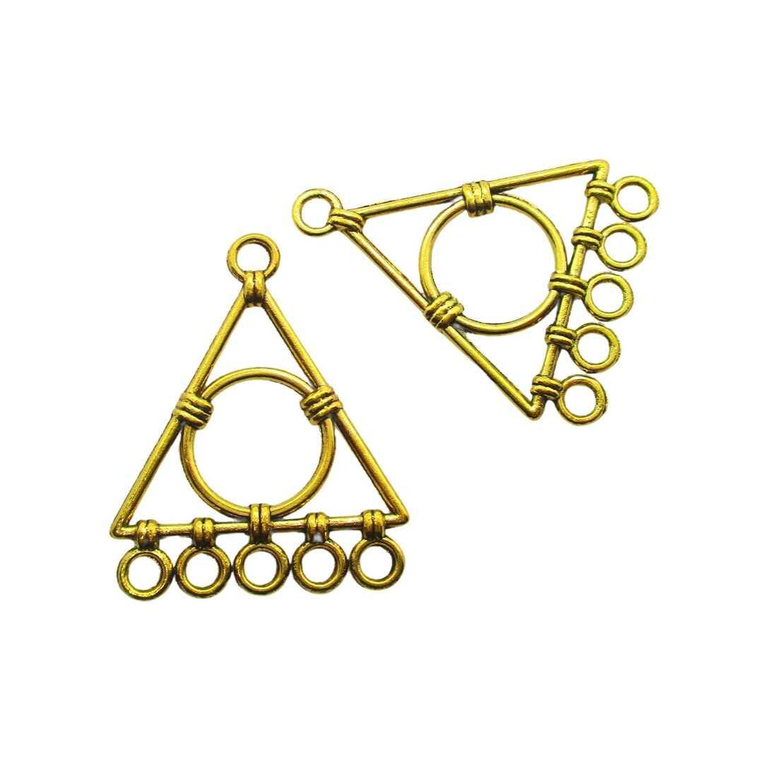 Gold Triangle Chandelier Connectors, Pack of 10 Connectors, 31x24mm ...