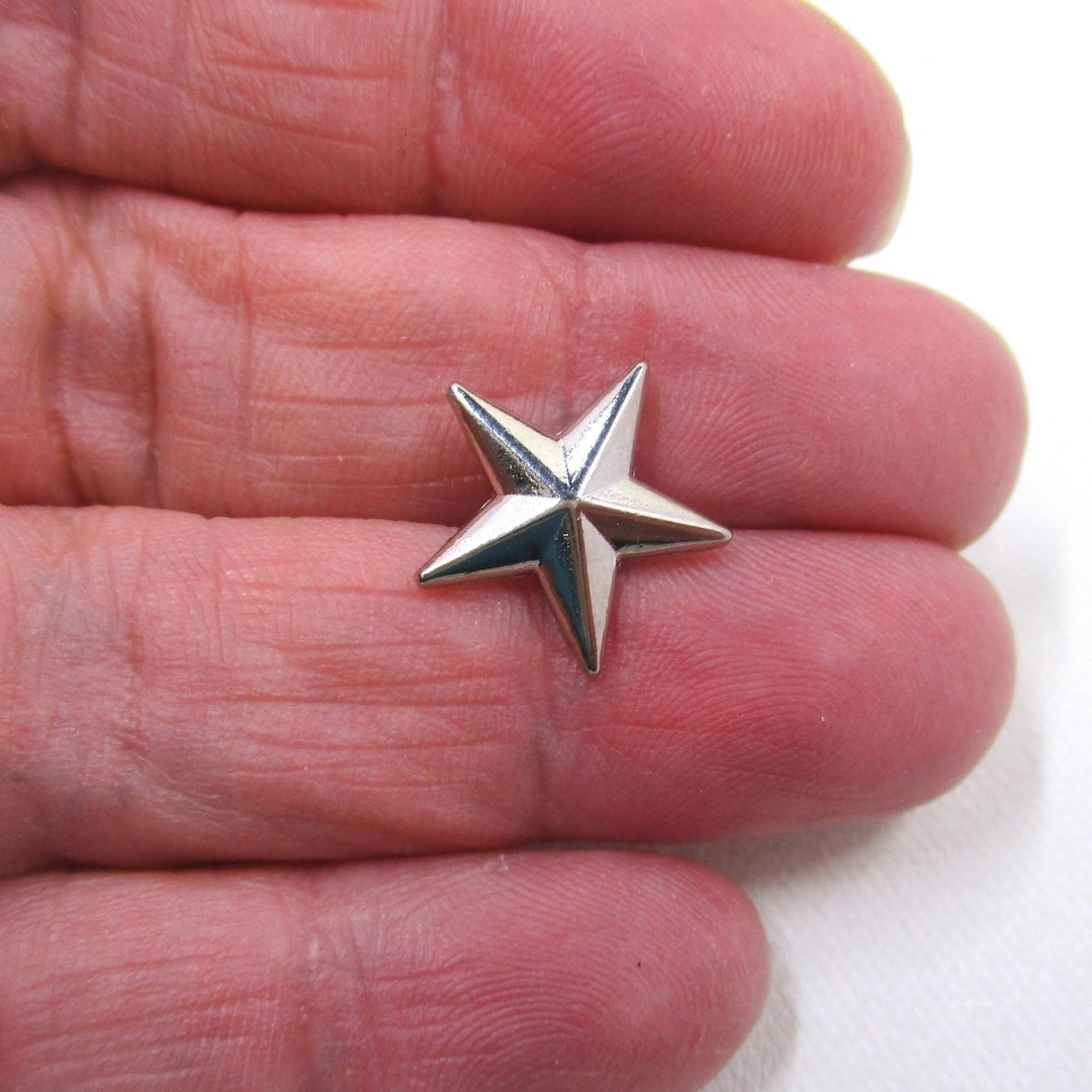Star Spike Rivet Studs Silver Tone, Package of 10 Sets, 14x13x7mm ...