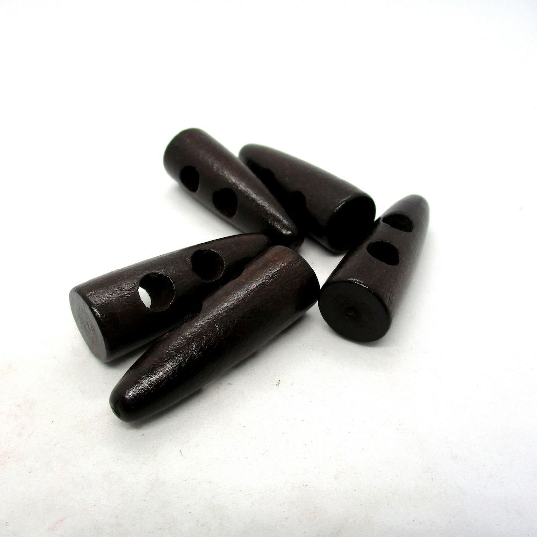 Dark Brown Wood Toggle Buttons, 3cm, Sewing Closures - 10 Pcs - Etsy